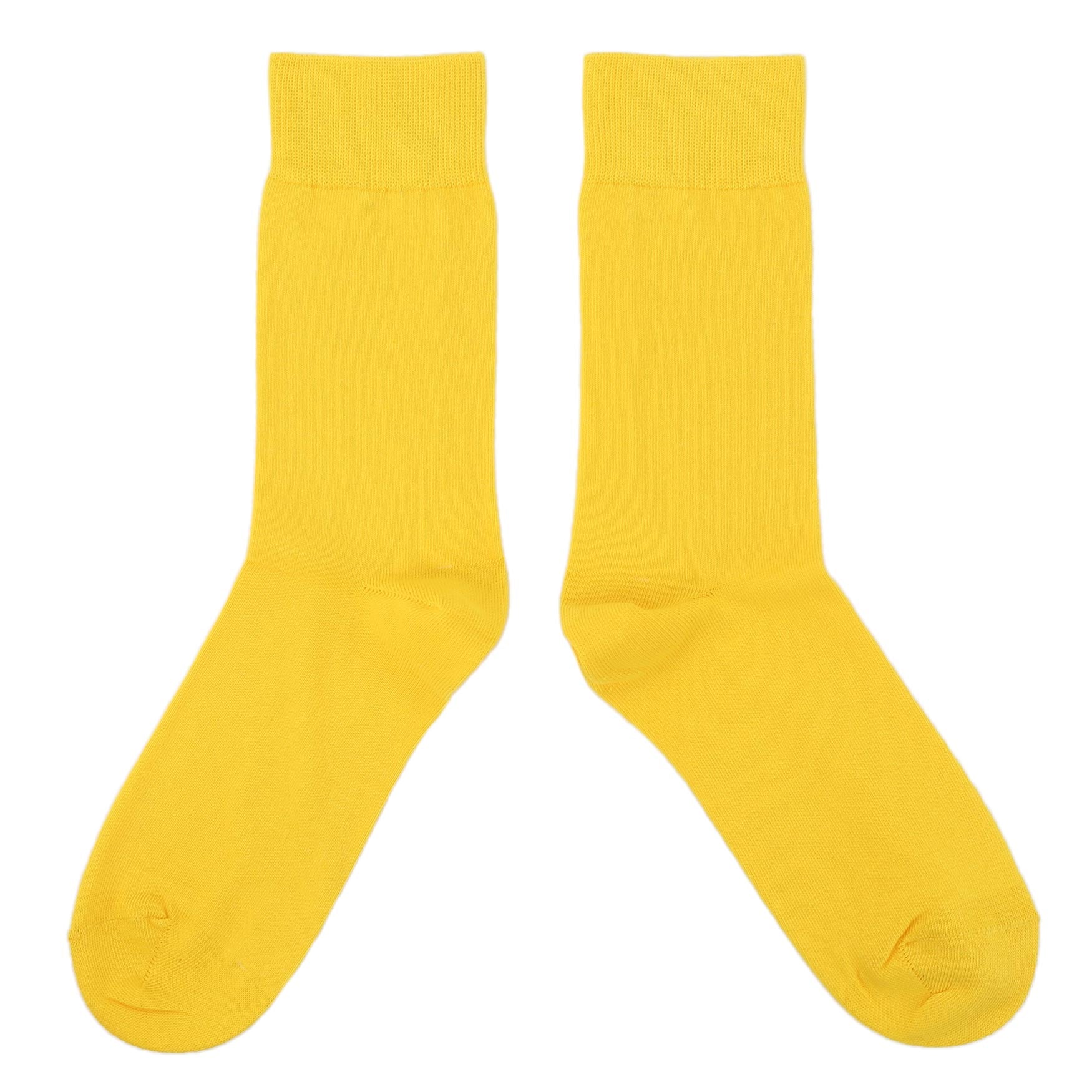 Golden Yellow Solid Color Socks - Men's Dress Socks