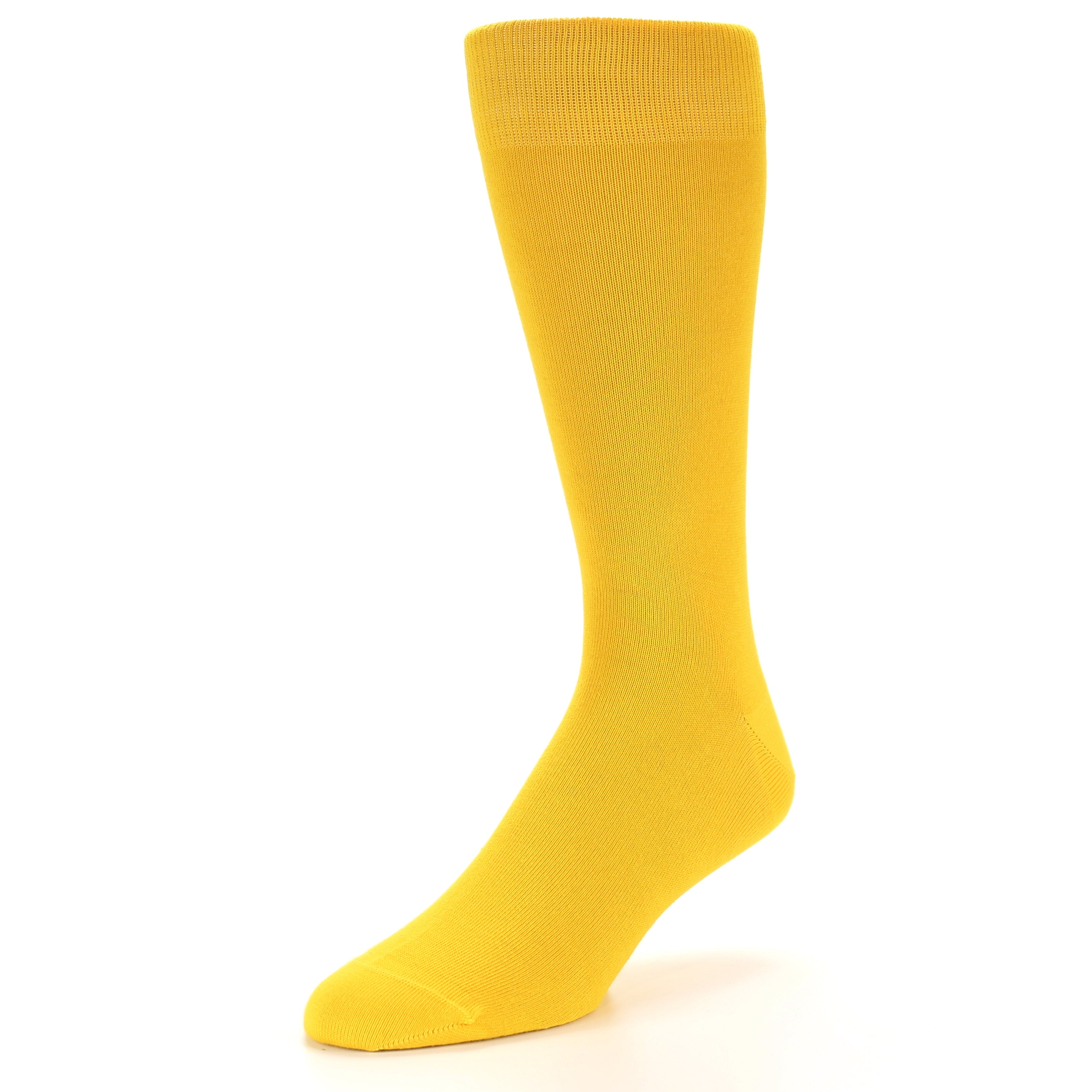 Golden Yellow Solid Color Socks - Men's Dress Socks