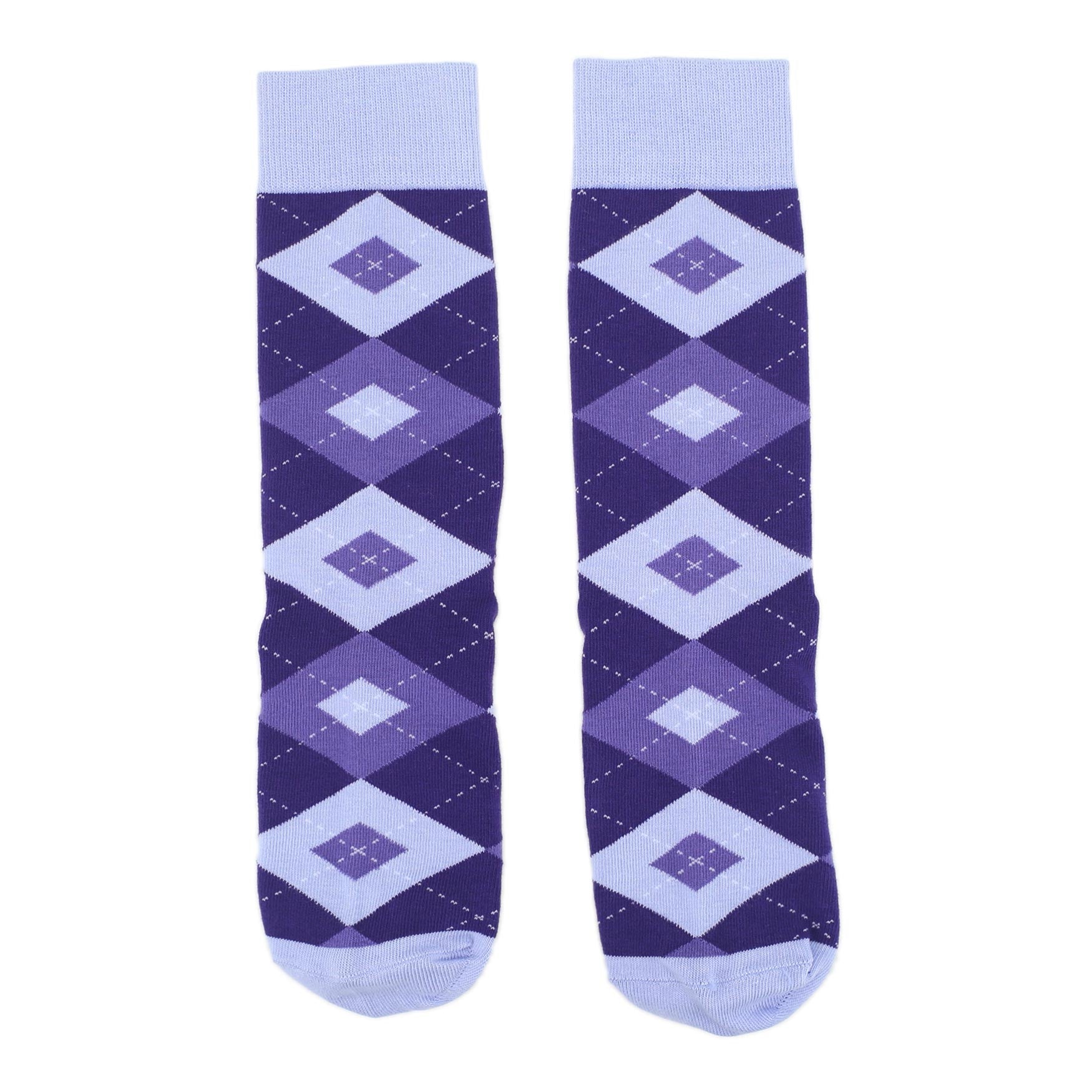 Lavender Regency Purple Argyle Groomsmen Men’s Dress Socks