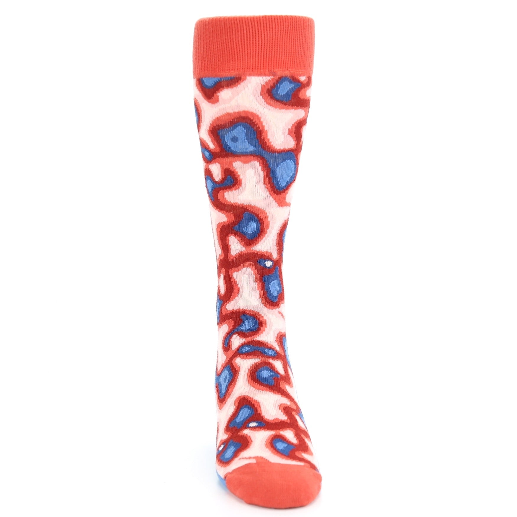 Red Blue Heat Map Camo Men's Dress Socks